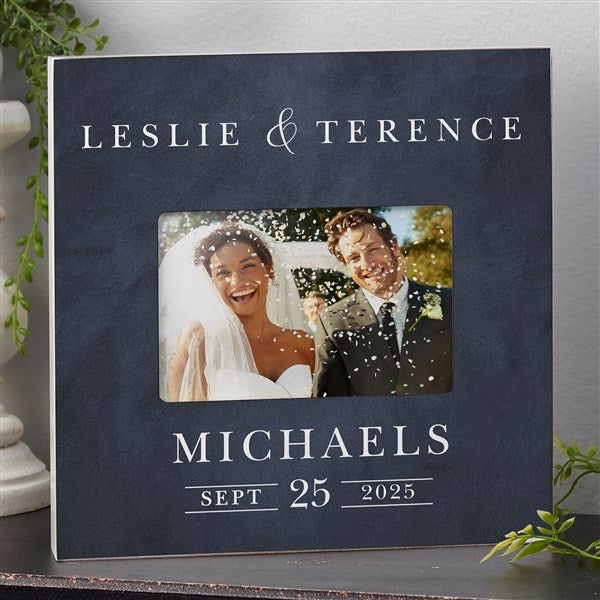 Moody Chic Personalized Wedding Picture Frame - Vertical