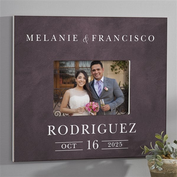Moody Chic Personalized Wedding Picture Frame - Vertical