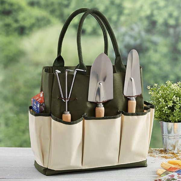 Floral Wreath Personalized Garden Tote & Tools