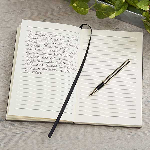 Scripty Name Personalized Charcoal Writing Journal