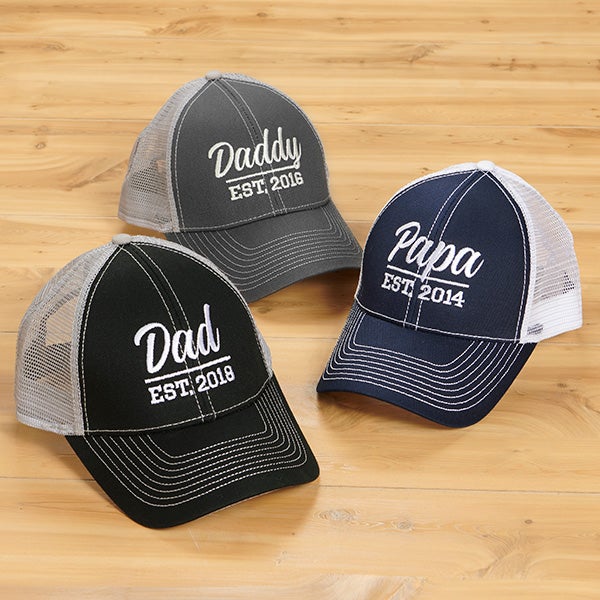 Established Dad Custom Embroidered Baseball Caps