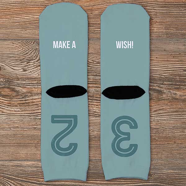 Modern Birthday Personalized Men's Photo Socks