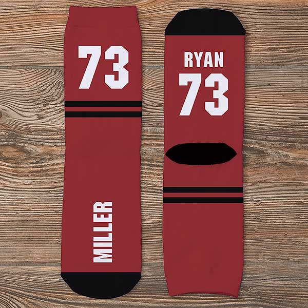 Athletic Number Personalized Men's Socks