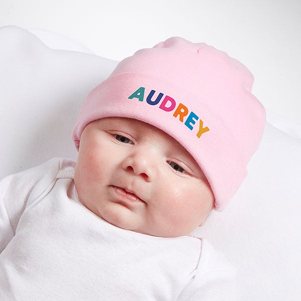 Vibrant Name Personalized Baby Girl Hat