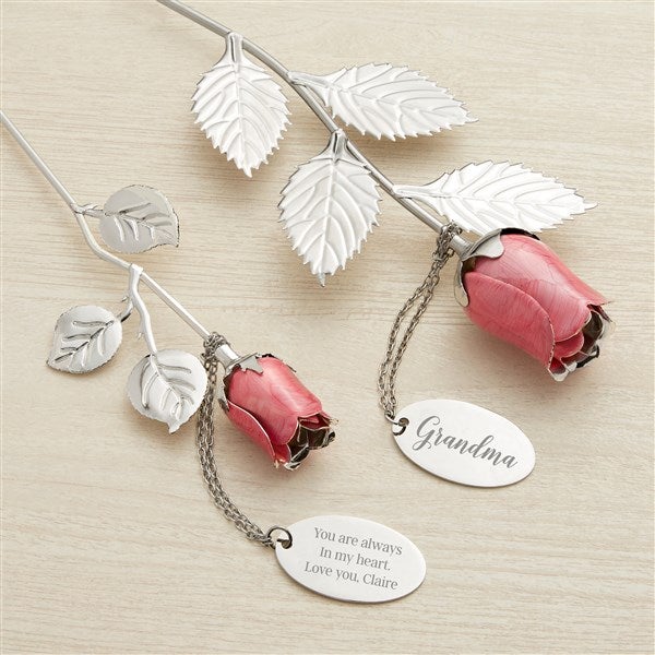 For Her Engraved Large Pink Keepsake Rose