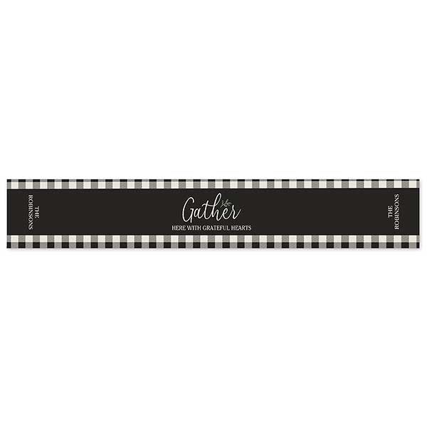 Black & White Buffalo Check Personalized Table Runner - 16x60