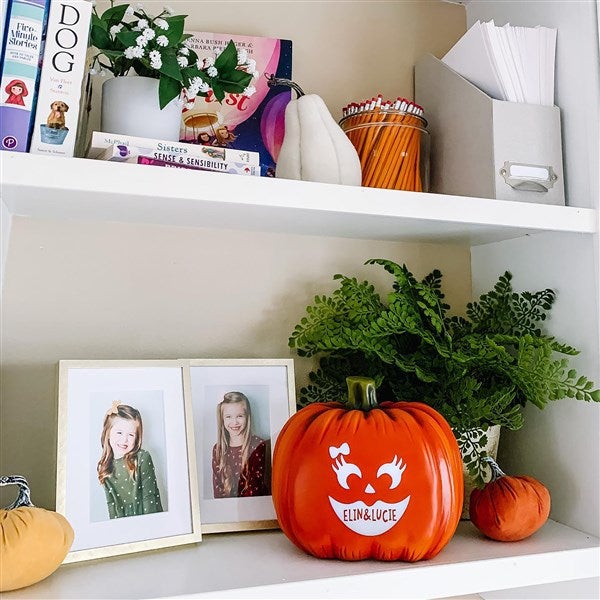 Jack-o'-Lantern Personalized Light Up Resin Pumpkin