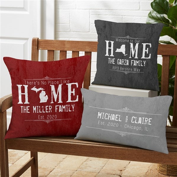 State of Love Personalized Outdoor Throw Pillows