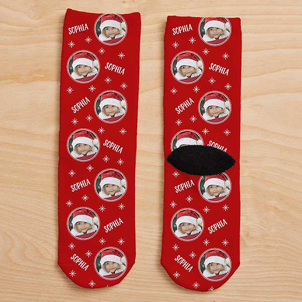 Christmas Photo Personalized Kids Socks