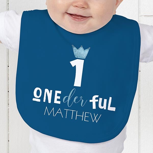Onederful Boy First Birthday Personalized Baby Bibs