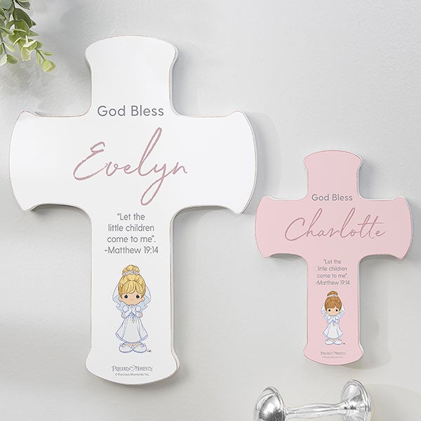 Precious Moments® Her First Communion Personalized Cross - 5x7