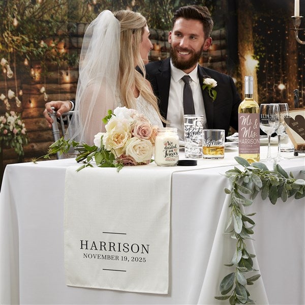 Established Name Personalized Wedding Table Runner - 16x120