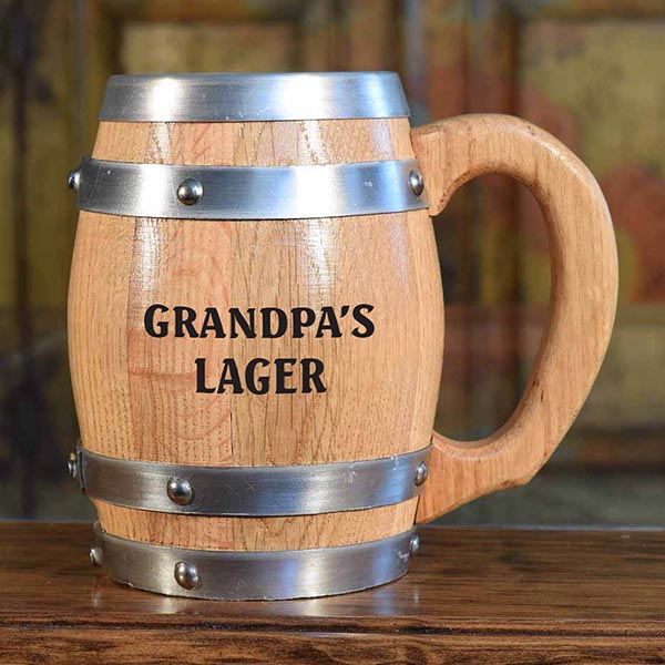 Home & Living Raw Wood Custom Wood Oak Barrel Mug Handcrafted 1 Liter ...