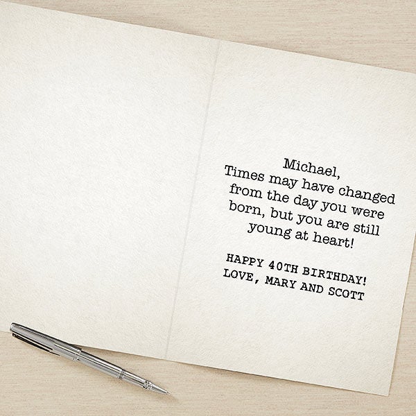 Back in the Day Personalized Oversized Birthday Greeting Card