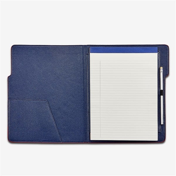 Premium Debossed Leather Padfolio - Red