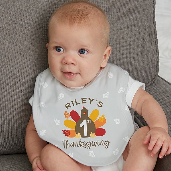 First Thanksgiving Personalized Baby Bibs