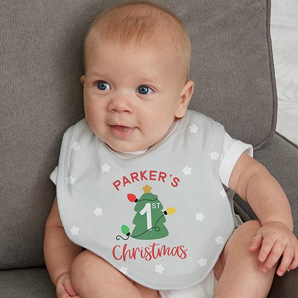 First Christmas Personalized Baby Bibs