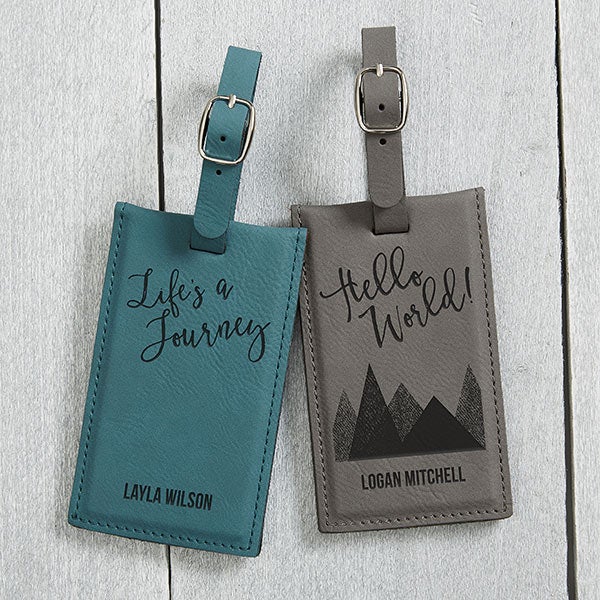 Adventure Awaits Personalized Teal Luggage Tag