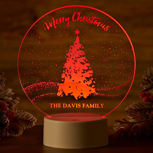 Christmas Snowscape Personalized LED Sign