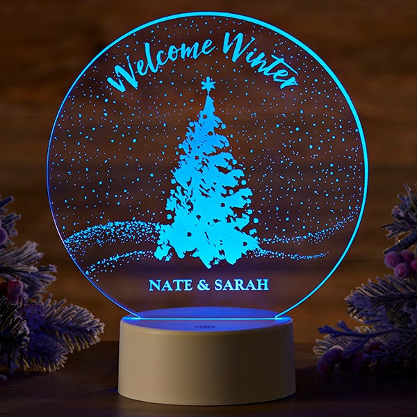 Christmas Snowscape Personalized LED Sign