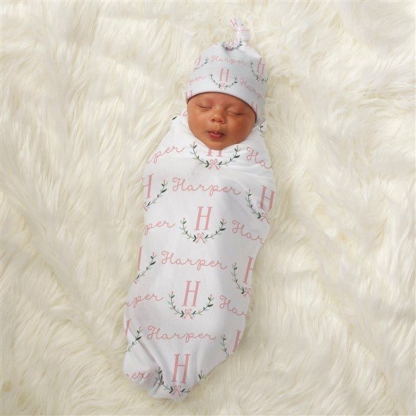Girly Chic Personalized Baby Receiving Blanket