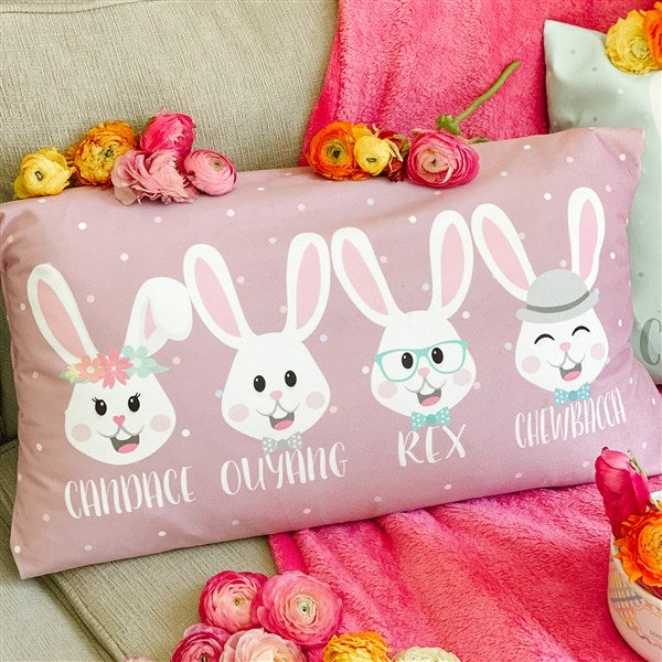 Build Your Own Bunny Personalized Easter 14x14 Throw Pillow