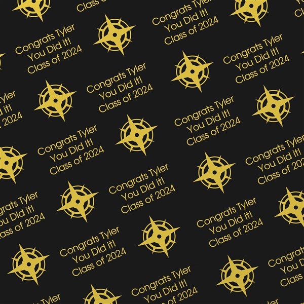 Icon Step & Repeat Personalized Graduation Wrapping Paper Sheets