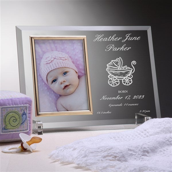 Personalized Birth Announcement Glass Baby Picture Frame