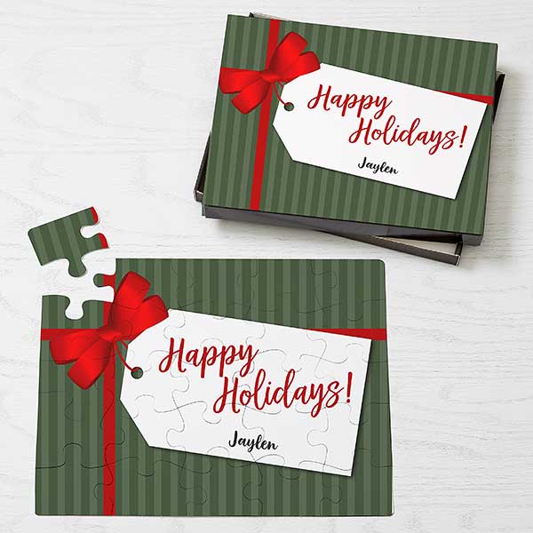 Gift Tag Greetings Personalized Christmas Puzzles