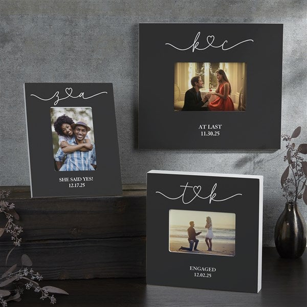 Drawn Together By Love Engagement Personalized Frame 4x6 Horizontal Box