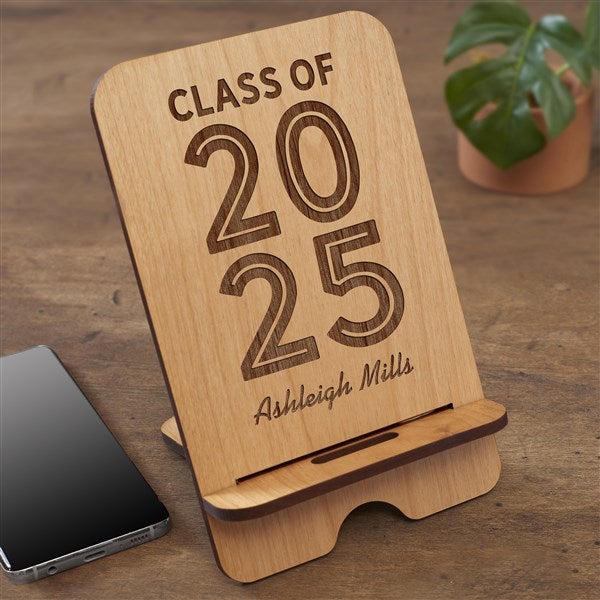 Graduating Class Of Personalized Natural Wooden Phone Stand