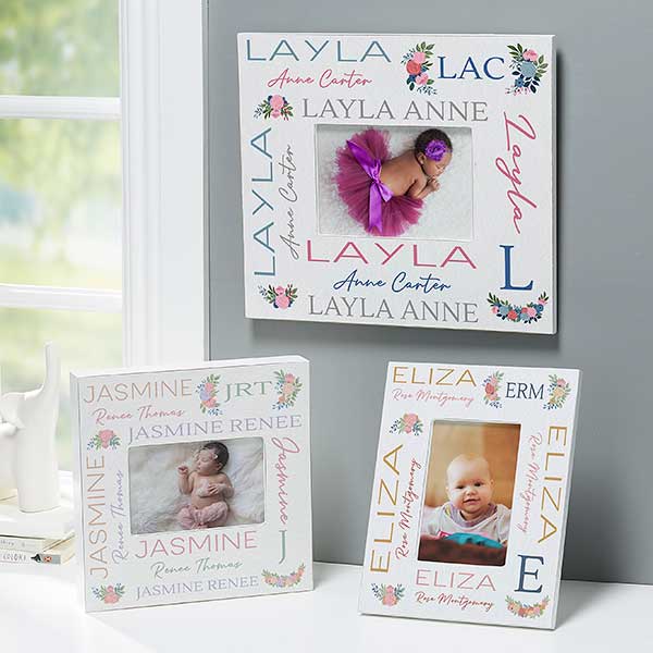 Blooming Baby Girl Personalized Picture Frames