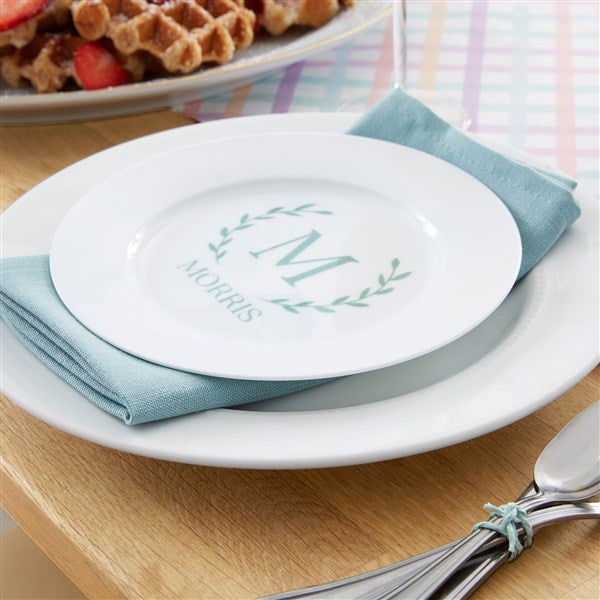 Laurel Initial Personalized Ceramic Plate