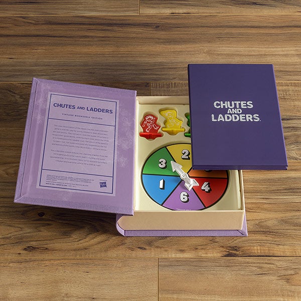 Personalized Chutes & Ladders Board Game - Vintage Bookshelf Edition