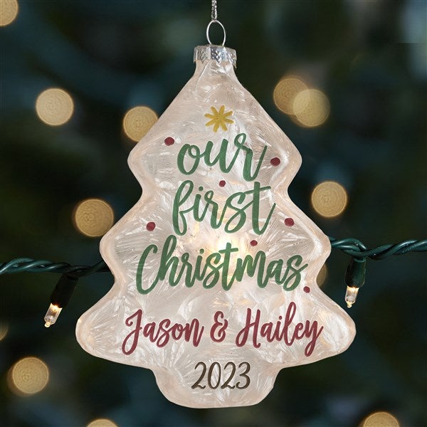 Our First Christmas Personalized Frosted Tree Lightable Ornament