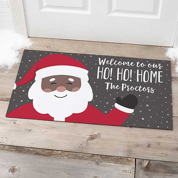 Ho! Ho! Home Santa Personalized Christmas Doormat - 20x35