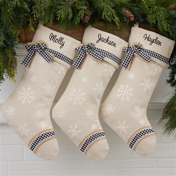 Vintage Snowflake Personalized Christmas Stockings