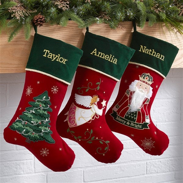 Traditional Christmas Angel Personalized Christmas Stockings