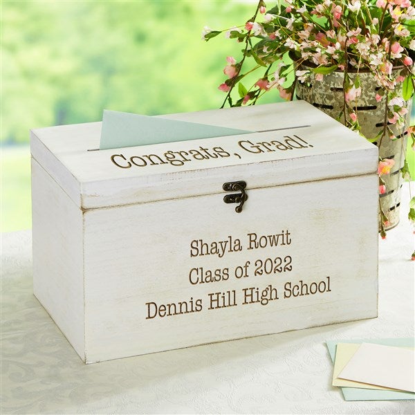 Write Your Own Personalized Graduation Wood Keepsake Card Box