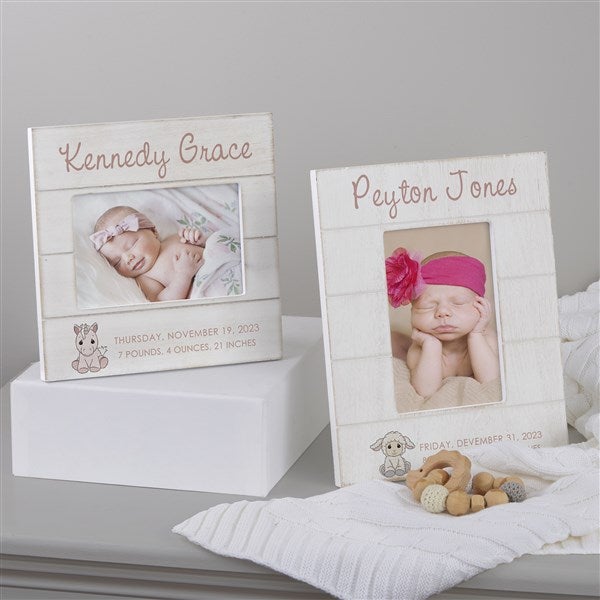 Precious Moments Baby Birth Info Shiplap Frame - 5x7 Horizontal