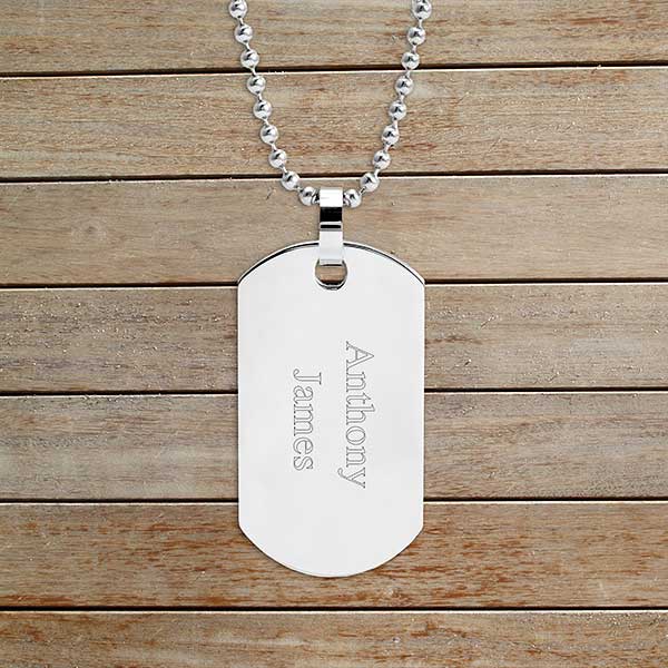 Write Your Own Personalized Dog Tag Necklace - Stainless Steel