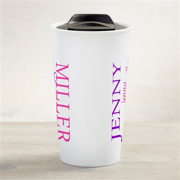 Signature Style Personalized Double-Wall Ceramic Travel Mug