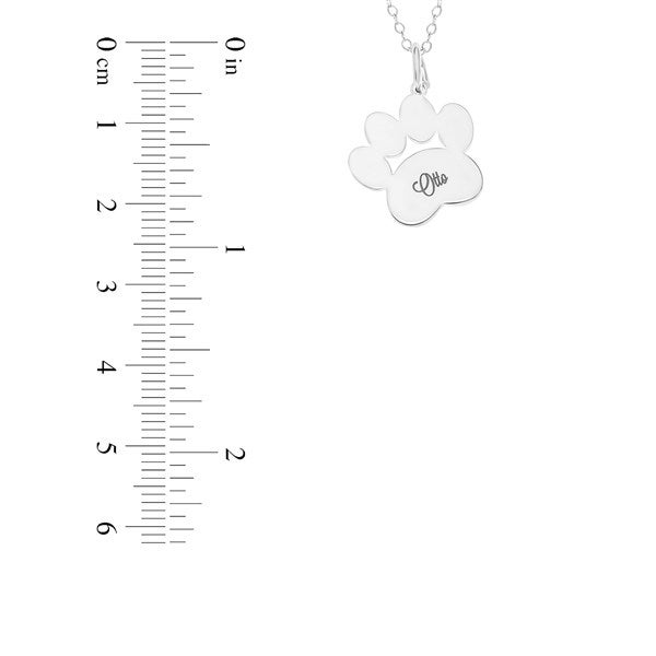Stylish Script Personalized Paw Print Necklace