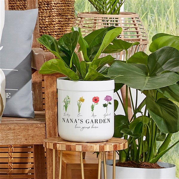 Birth Month Flower Personalized Outdoor Flower Pot
