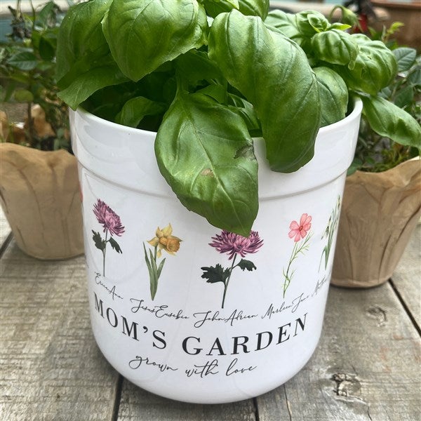 Birth Month Flower Personalized Outdoor Flower Pot