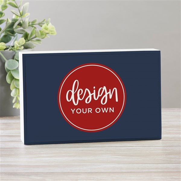 Design Your Own Personalized Rectangle Shelf Blocks- Navy Blue