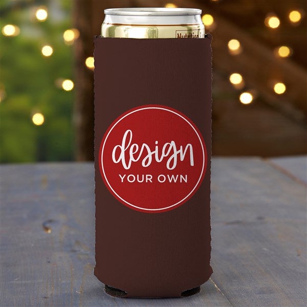 Design Your Own Personalized Slim Can Cooler- Brown