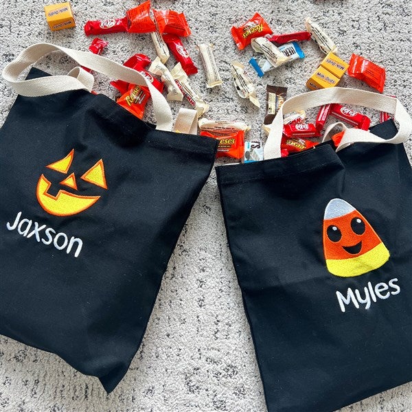 Jack-o'-Lantern Embroidered Halloween Treat Bag