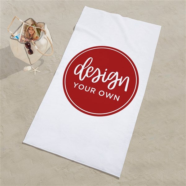 Design Your Own Personalized Large Beach Towel - White