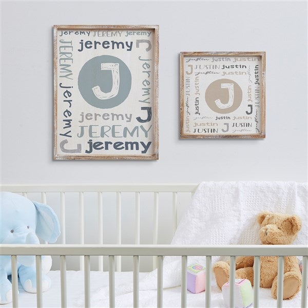 Youthful Name For Him Personalized Whitewashed Barnwood Frame - 14x18